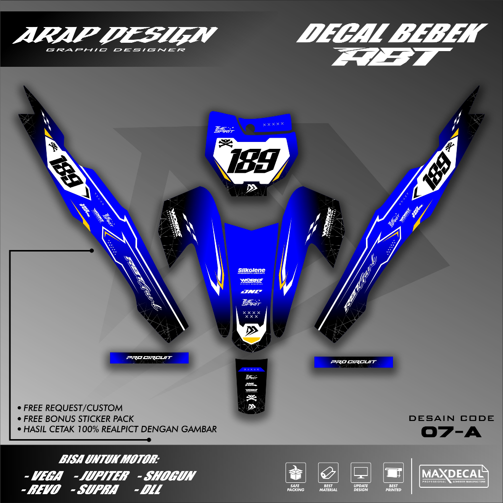 Jual ARAP DESIGN Sticker Decal Bebek RBT VEGA R NEW Modif SUPERMOTO YZ ...