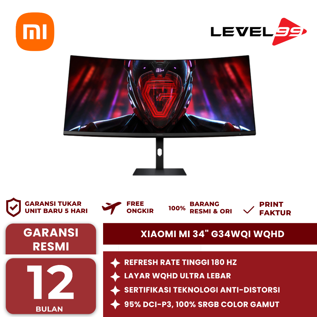Jual Xiaomi Mi 34" G34Wqi Wqhd 180Hz Ultra-Wide Curved Monitor | Shopee ...