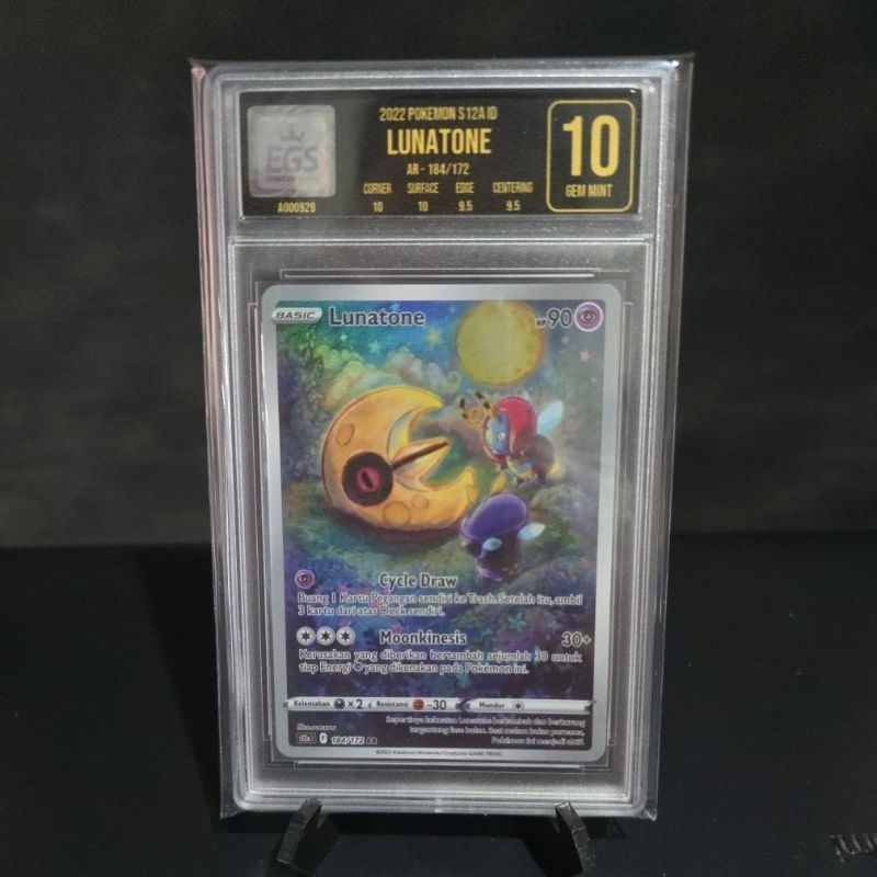 Jual lunatone ar s12a pokemon indonesia original slab not psa tapi egs 10 gem mint asli | Shopee ...