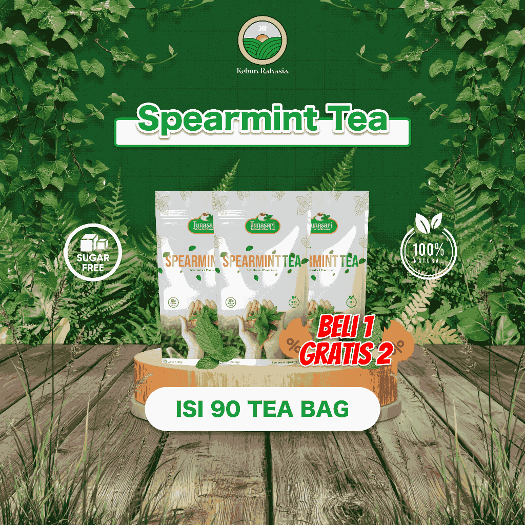 Jual TUNASARI Kebun Rahasia - Pure Spearmint Tea 90 Tea Bag | Original Teh Daun Mint Premium ...