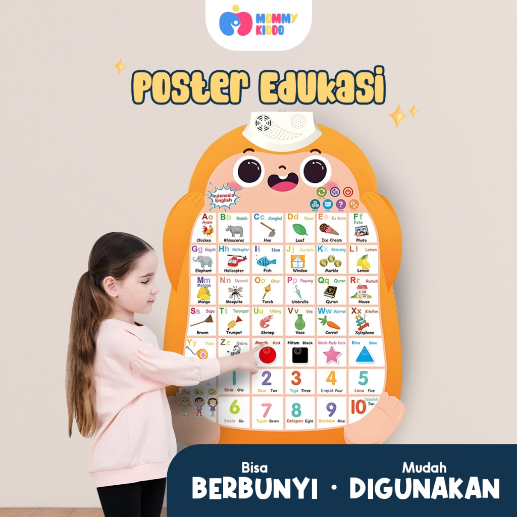 Jual MOMMY KIDDO Poster Edukasi Suara Anak Bahasa Indonesia Inggris ...
