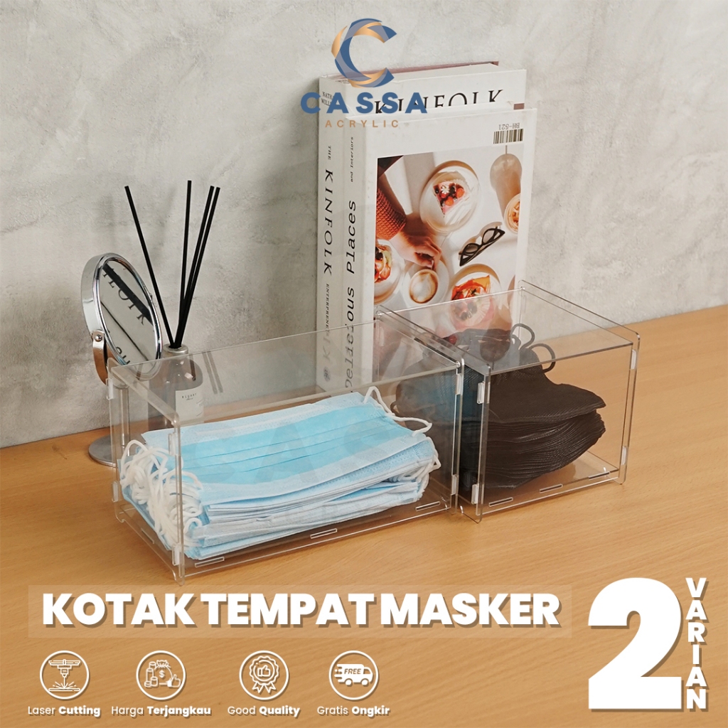 Jual Kotak Tempat Masker Box Storage Make Up Kosmetik Akrilik ...