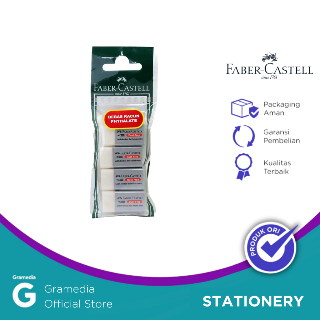 Jual FABER ERASER SMALL DUST FREE SET 4 1871994 | Shopee Indonesia