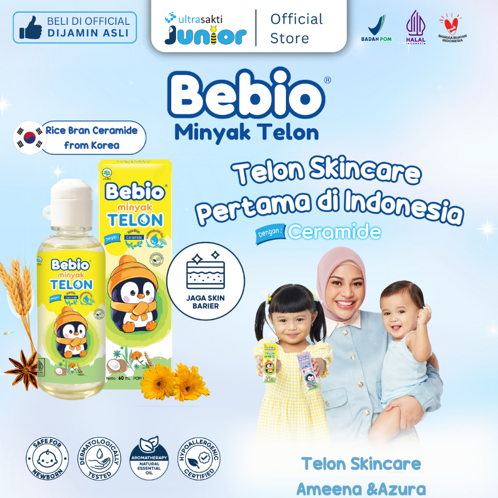 Jual BEBIO Minyak Telon Ceramide Original - 60ml | Shopee Indonesia