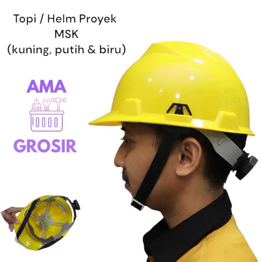 Jual Helm Proyek MSK ( Safety Helmet) SNI 1 set include Fastrack + Tali ...