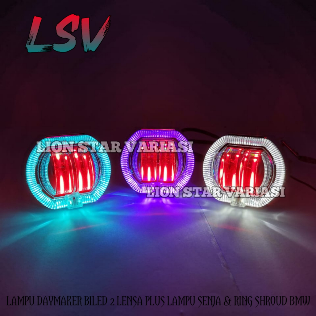 Jual Lampu Biled LED Lampu Depan Projie Biled 2.5 inch 2 Lensa High Low ...