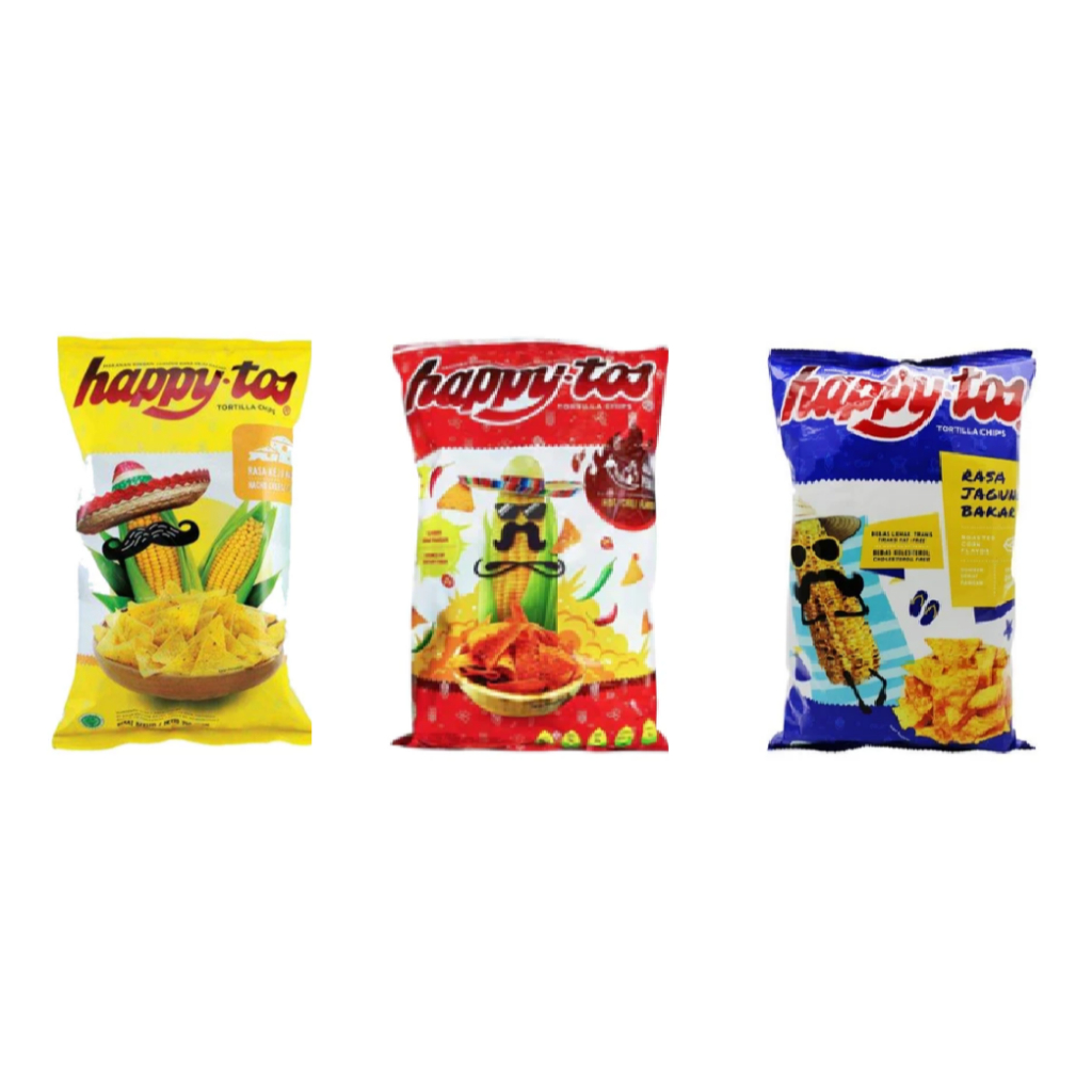 Jual HAPPYTOS KEJU / CHILI / JAGUNG BAKAR 140gr | Shopee Indonesia