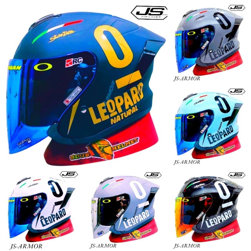 Jual Helm JS Armor Black dof leopard paket ganteng | Shopee Indonesia