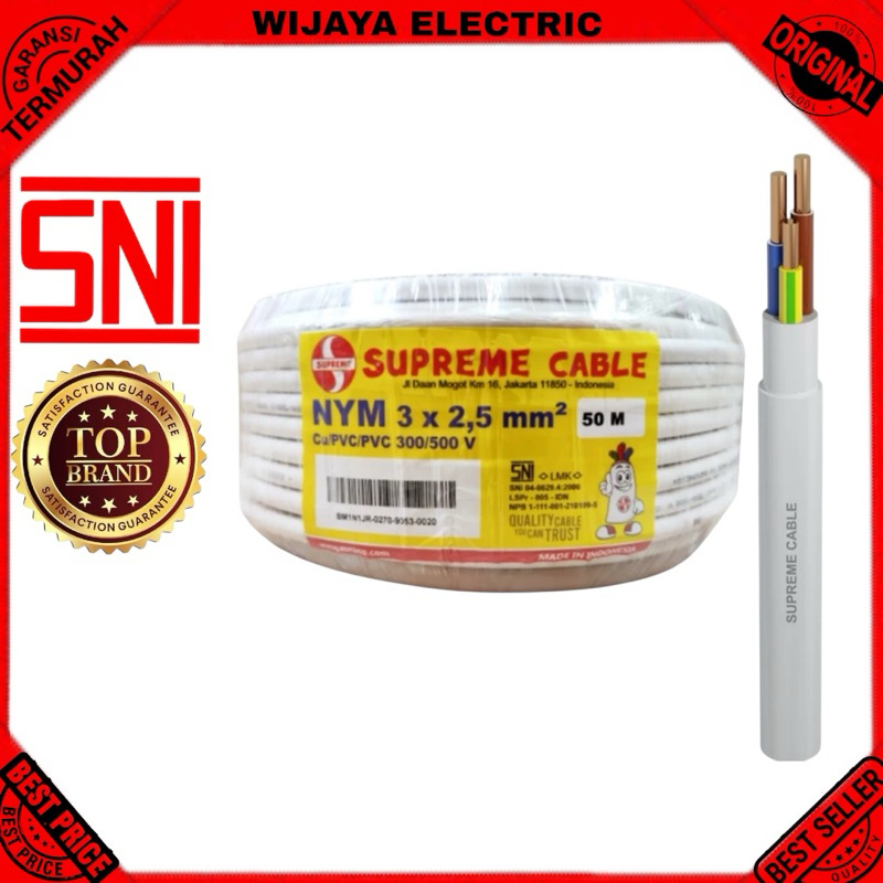 Jual Kabel Supreme NYM 3X1,5 Panjang 50 Meter @Roll | Shopee Indonesia