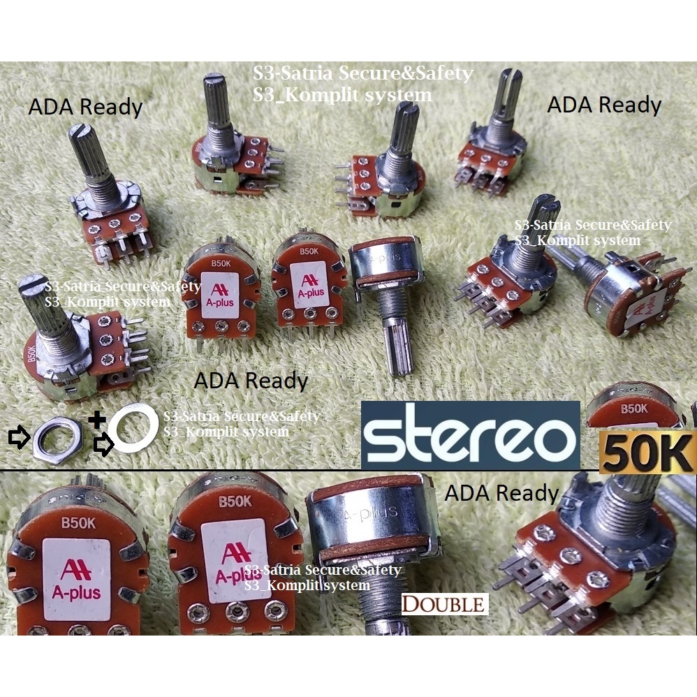 Jual A-plus B50K STEREO 50K Potensiometer stereo 50 K Kilo Potensio ...