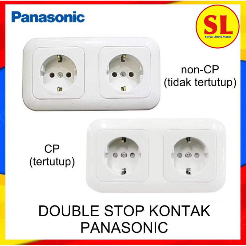 Jual PANASONIC STOP KONTAK DOUBLE CP / NON-CP INBOW WIDE SERIES WEJP ...