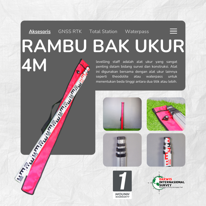 Jual Rambu Ukur Staf Leveling 4 Meter | Shopee Indonesia