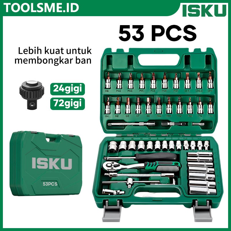 Jual ISKU Kunci Sok Set 53pcs Kunci Shock Set Lengkap Kunci Mata Sok 53 PCS set Socket (1/4 ...