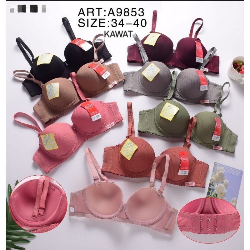 Jual 9853 Bra Miss Lilly Bra kawat abg kancing 2 Cup A ukuran 34.36.38.40 | Shopee Indonesia