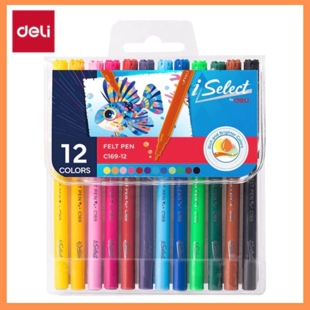 Jual Deli Spidol Felt Pen 12/18/24 Warna | Shopee Indonesia