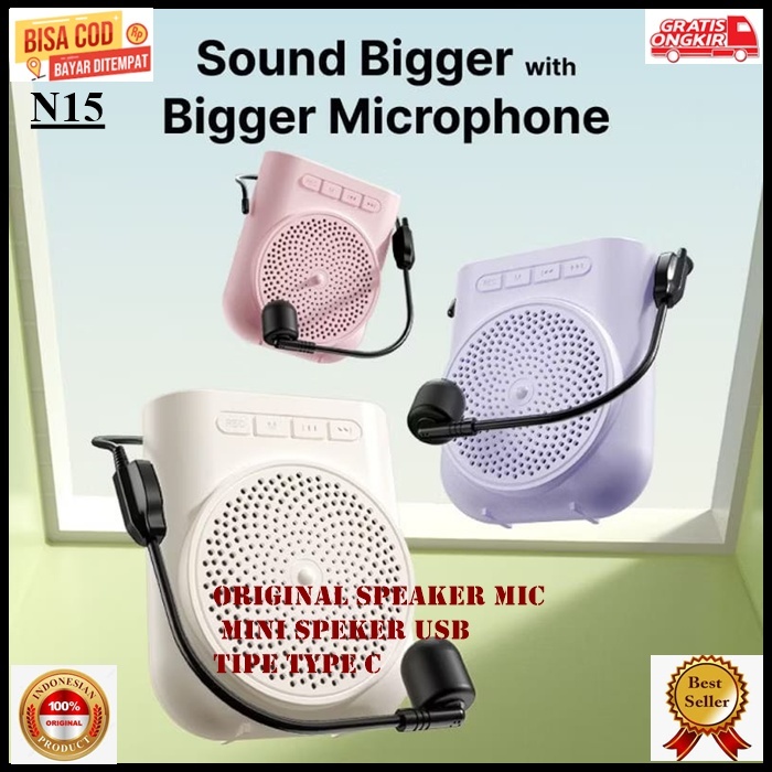 Jual N15 SPEAKER MIC MINI SPEKER USB TIPE TYPE C SPK MIK MIX CAS CHAS ...