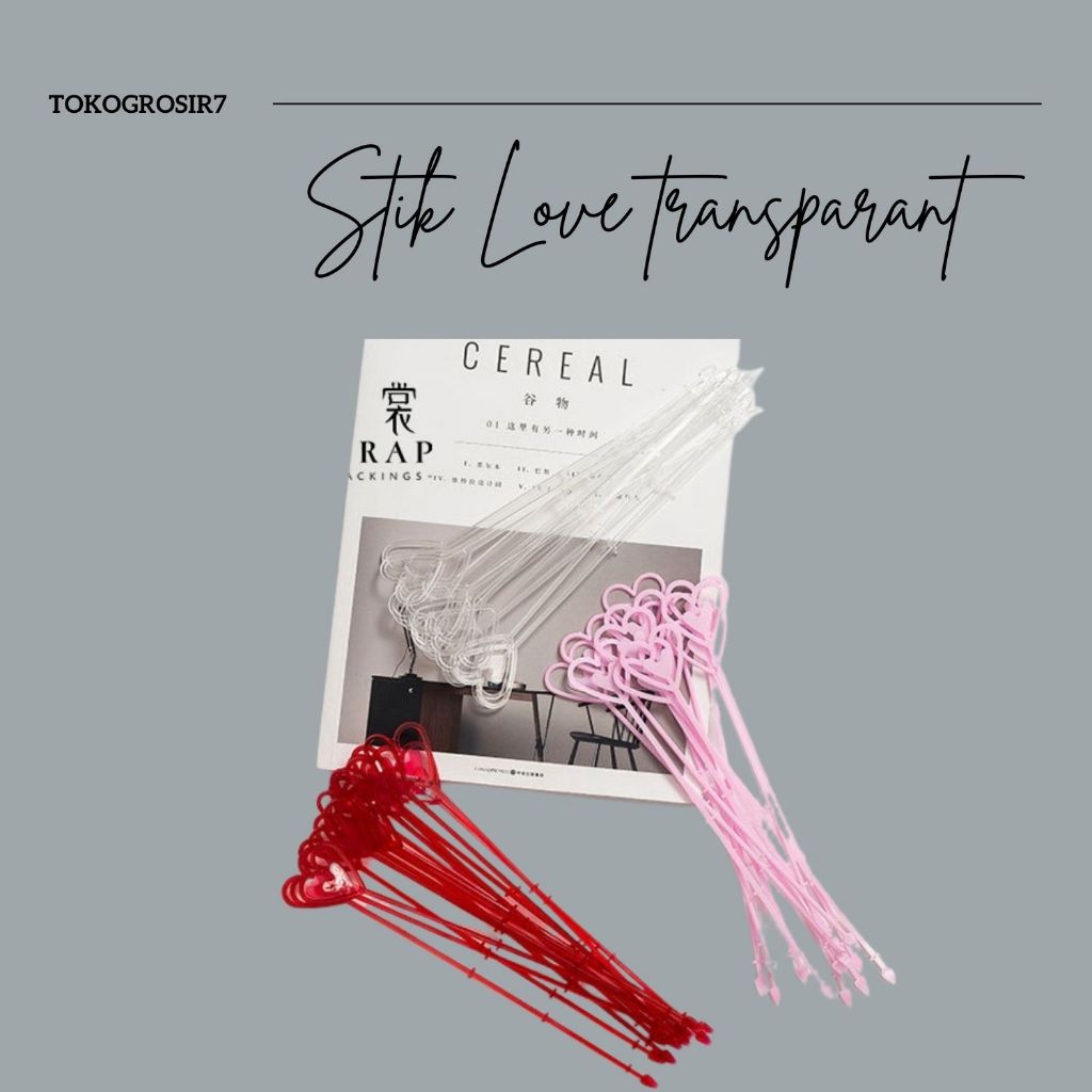 Jual LOVE STICK TRANSPARANT UK 34CM UNTUK KARTU PLASTIK BENTUK PERSEGI ...