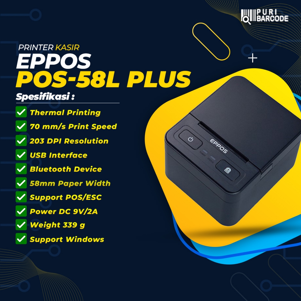 Jual Printer Thermal 58mm EPPOS PLUS POS-58L - USB BLUETOOTH | Shopee Indonesia