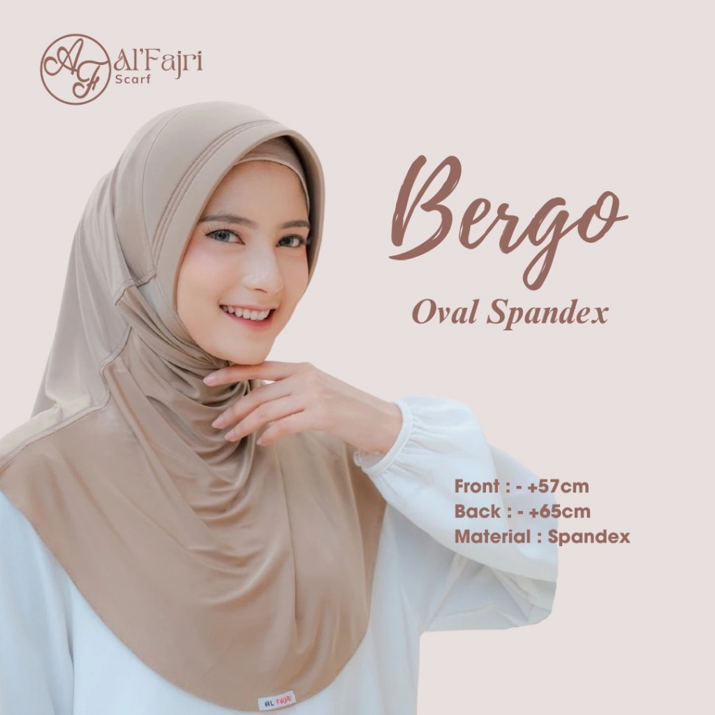 Jual Al Fajri Scarf - Hijab Instan Bergo Oval Spandex | Shopee Indonesia