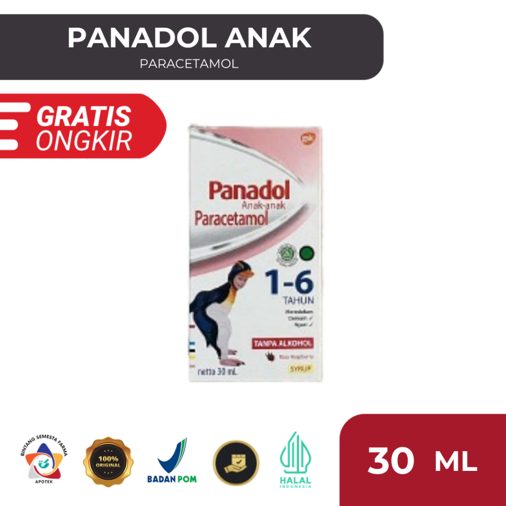 Jual Panadol Anak Sirup Rasa Raspberry untuk 1-6 Tahun 30ml | Shopee ...