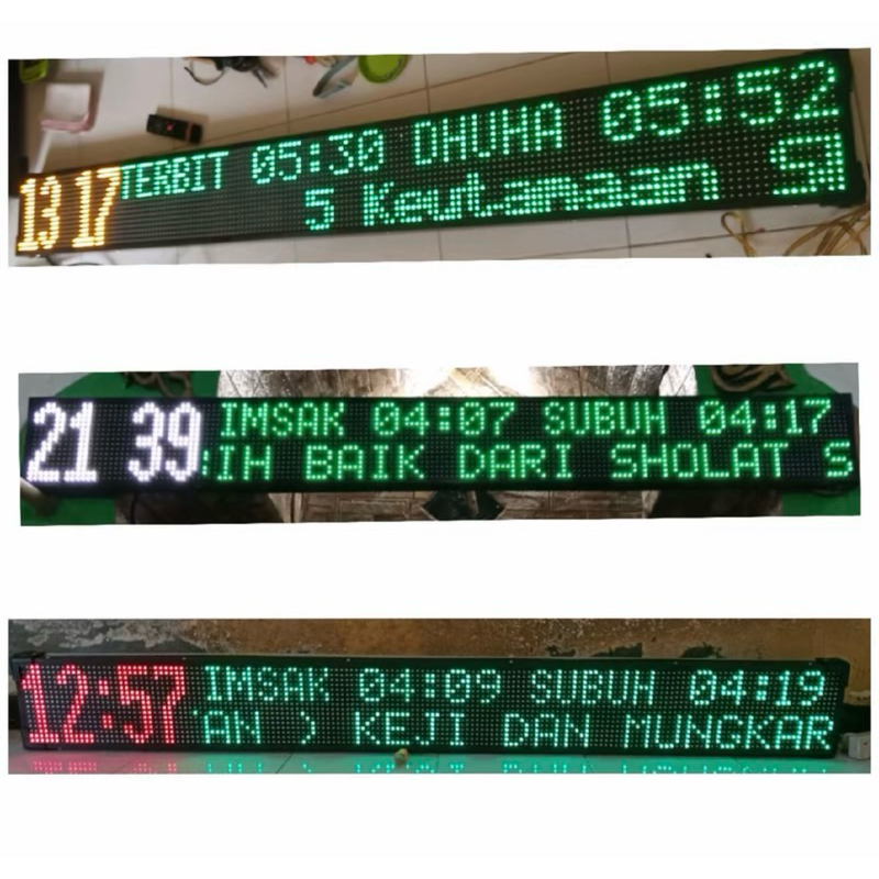 Jual Running Text Jam Digital Jadwal Sholat 20x100 | Shopee Indonesia