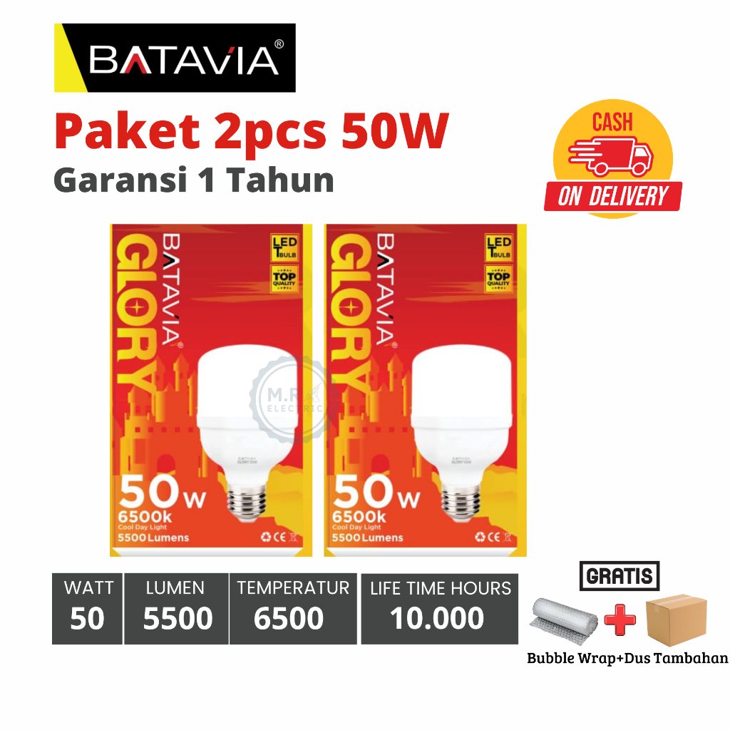 Jual PAKET 2PCS Lampu LED Bohlam Jumbo 20W 30W 40W 50WAT 60WATT Cahaya Putih Batavia Glory ...