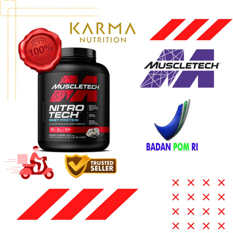 Jual Muscletech Nitrotech Performance Whey protein 2lb 2lbs 4lb 4lbs ...