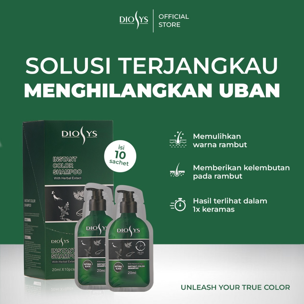 Jual Diosys (Sachet) Instant Hair Color Shampoo | Shampoo Penghilang ...