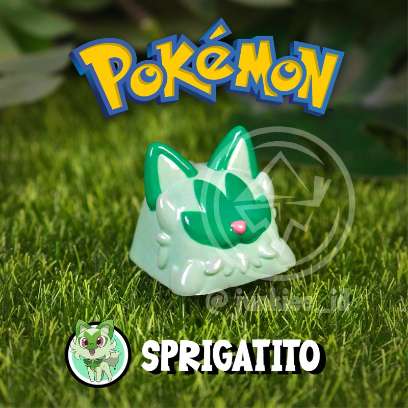 Jual Sprigatito starter pokemon generation 9 artisan keycap | Shopee ...