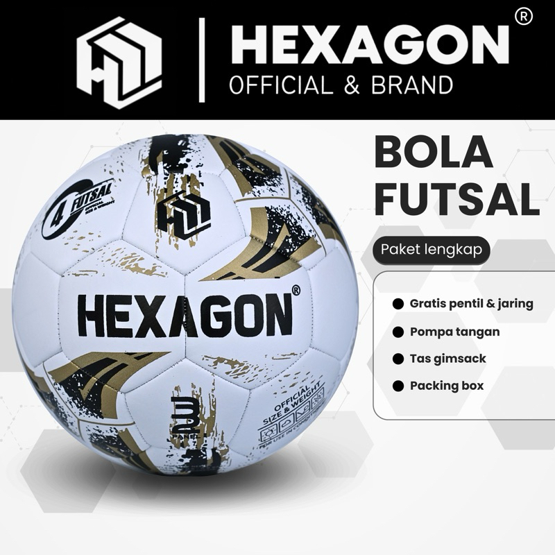 Jual BOLA FUTSAL SIZE 4 ORIGINAL HEXAGON VIGOR PAKET LENGKAP GRATIS ...