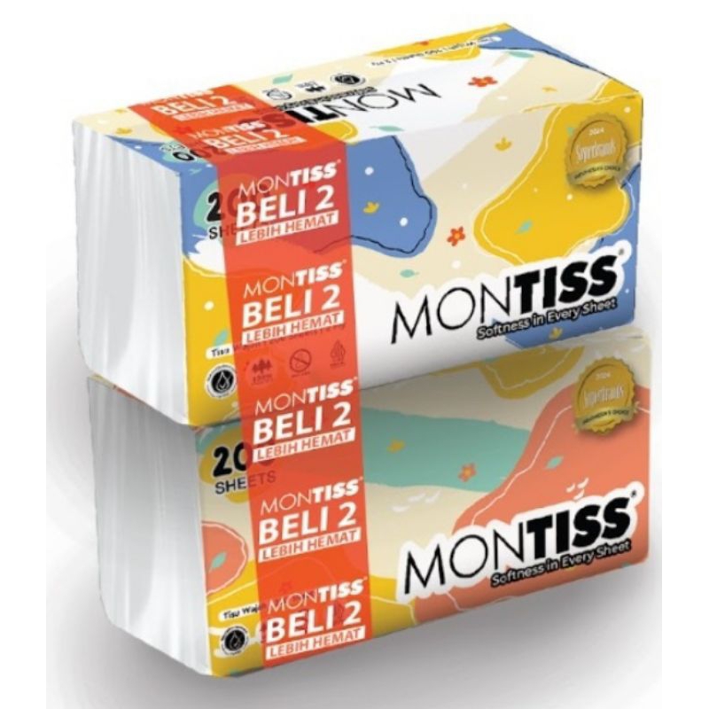 Jual TISSUE MONTISS 2 x 200 SHEETS TISSUE WAJAH | Shopee Indonesia