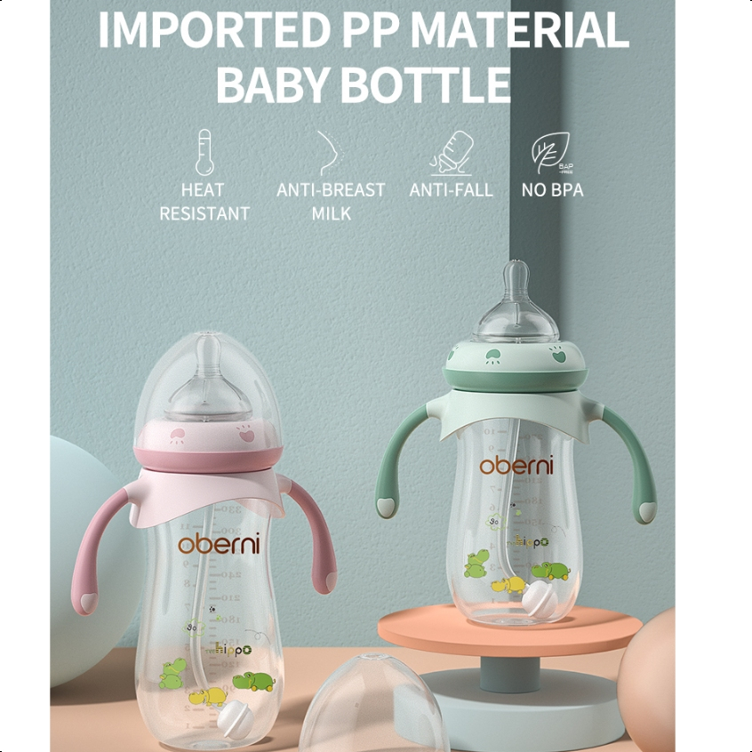 Jual Oberni Botol Susu bayi Botol Susu Bayi Baru Lahir Leher Lebar Pola Cetak Anti Jatuh dan ...