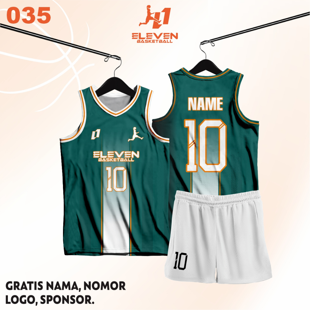 Jual ELEVEN BASKETBALL Baju Kaos Jersey Basket Printing Custom Nama ...