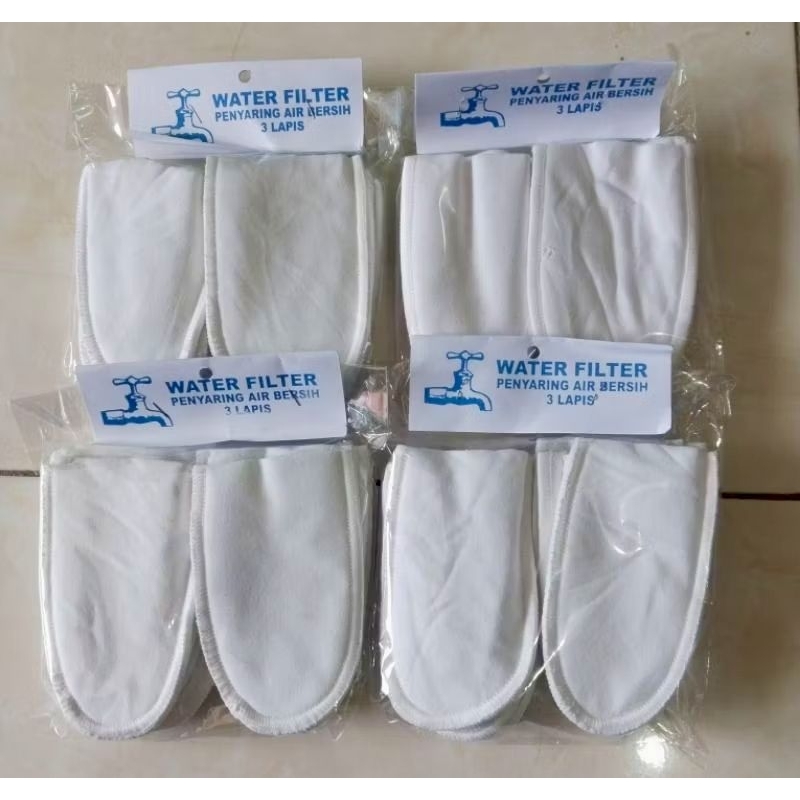 Jual Saringan Air Kain Water Filter Penyaring Air Keran 3 Lapis (10pcs ...