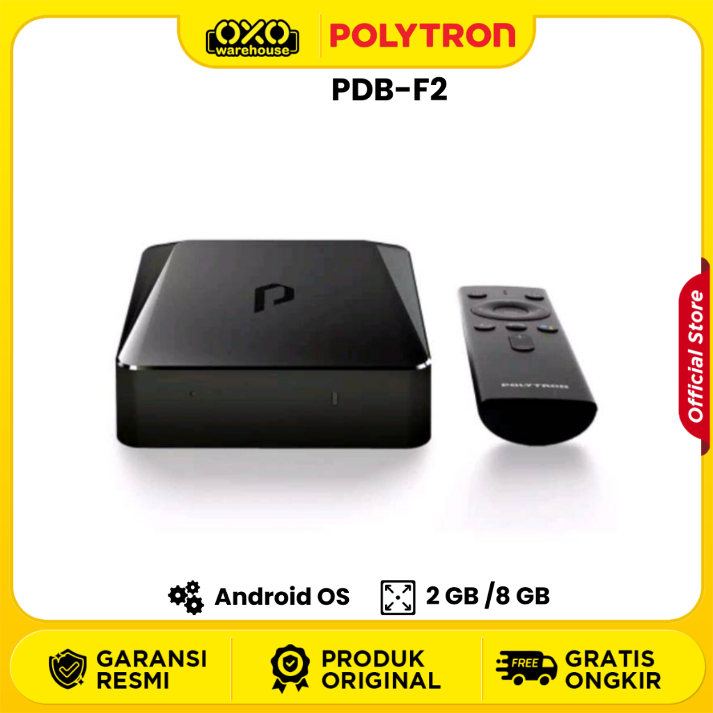 Jual POLYTRON 4K Android Box PDB F1 Remote Set Top Box Garansi Resmi ...