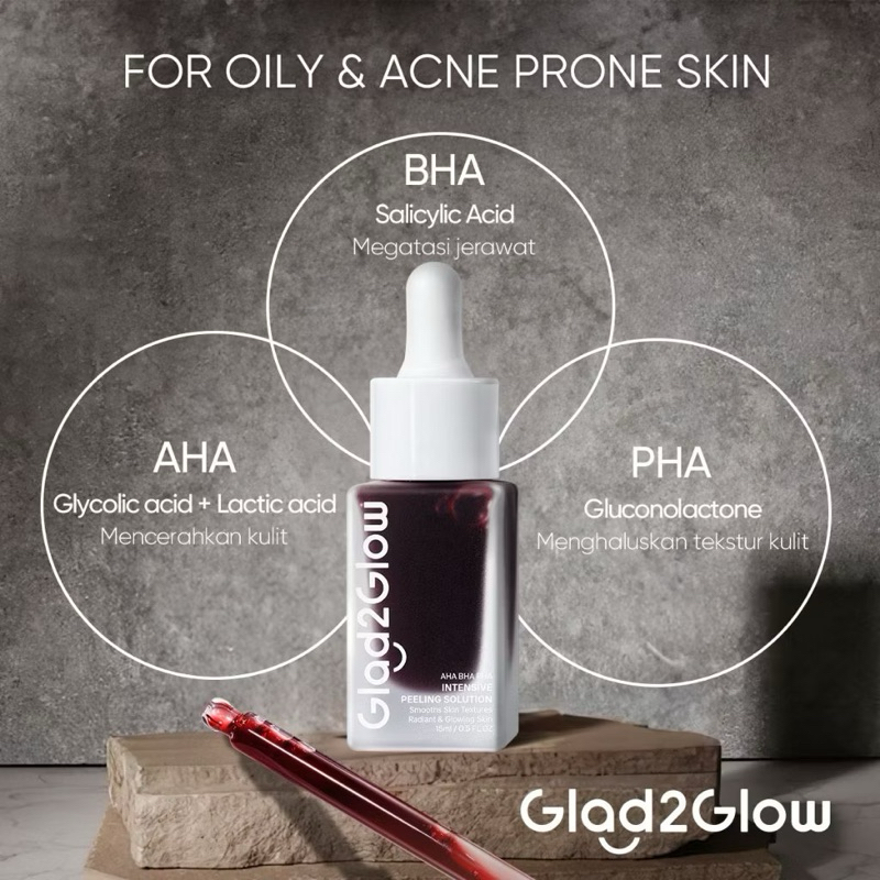 Jual NHIASHOP-Glad2Glow Peeling Solution AHA BHA PHA INTENSIVE 1/2/3pcs Wajah Mencerahkan serum ...