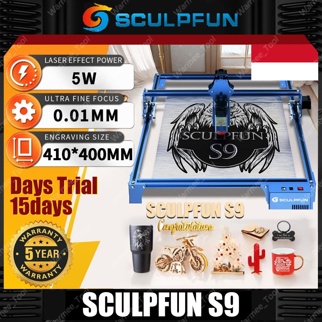 Jual SCULPFUN S9 ⭐Garansi 5 tahun⭐Mesin laser cutting acrylic Laser ...