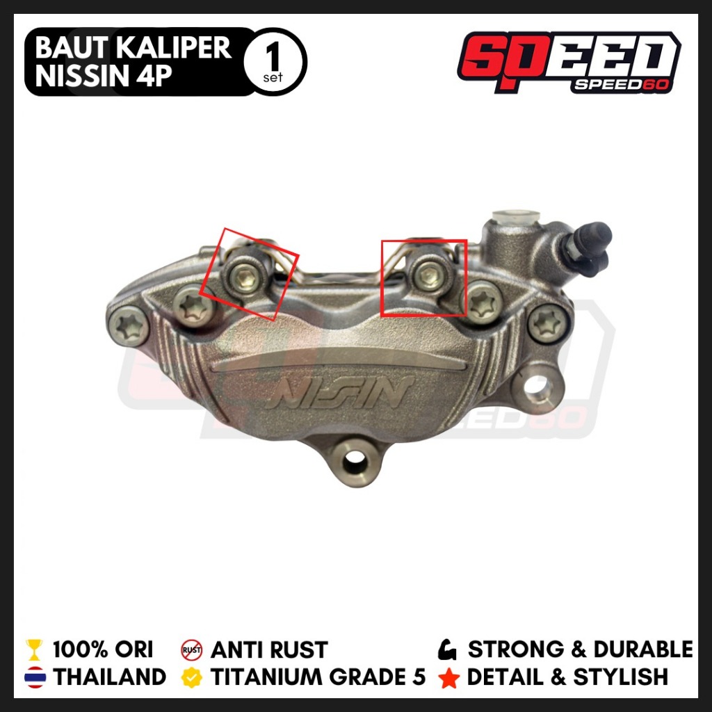 Jual Probolt Titanium Baut Tojosan Kaliper Nissin 4p King Nut Grade 5 | Shopee Indonesia