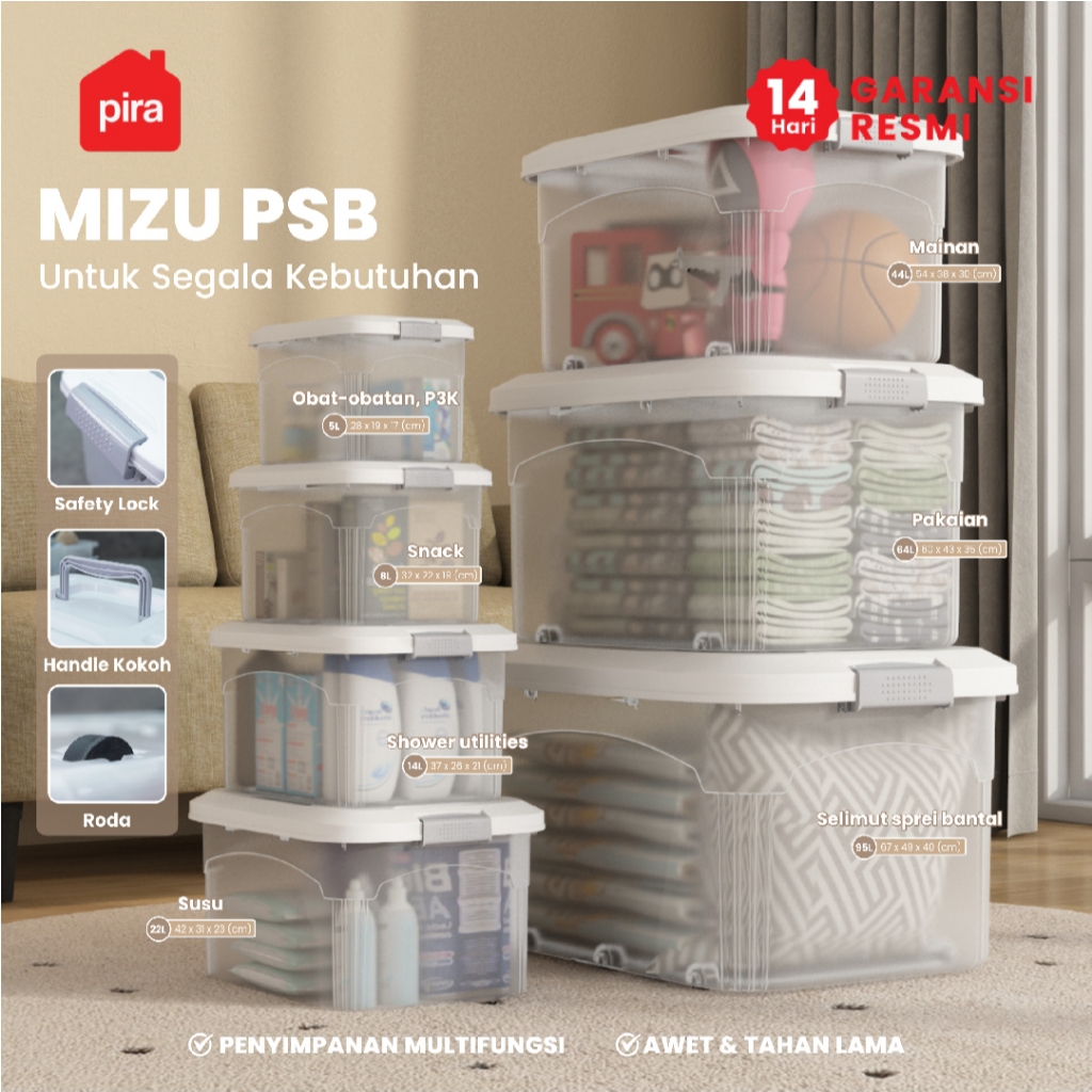 Jual PIRA HOME - MIZU PSB Container Box / Box Plastik / Kotak Penyimpanan | Shopee Indonesia