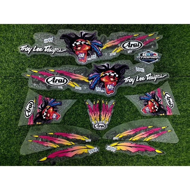 Jual Striping Stiker Fino karbu transparan design custom arai russel ...