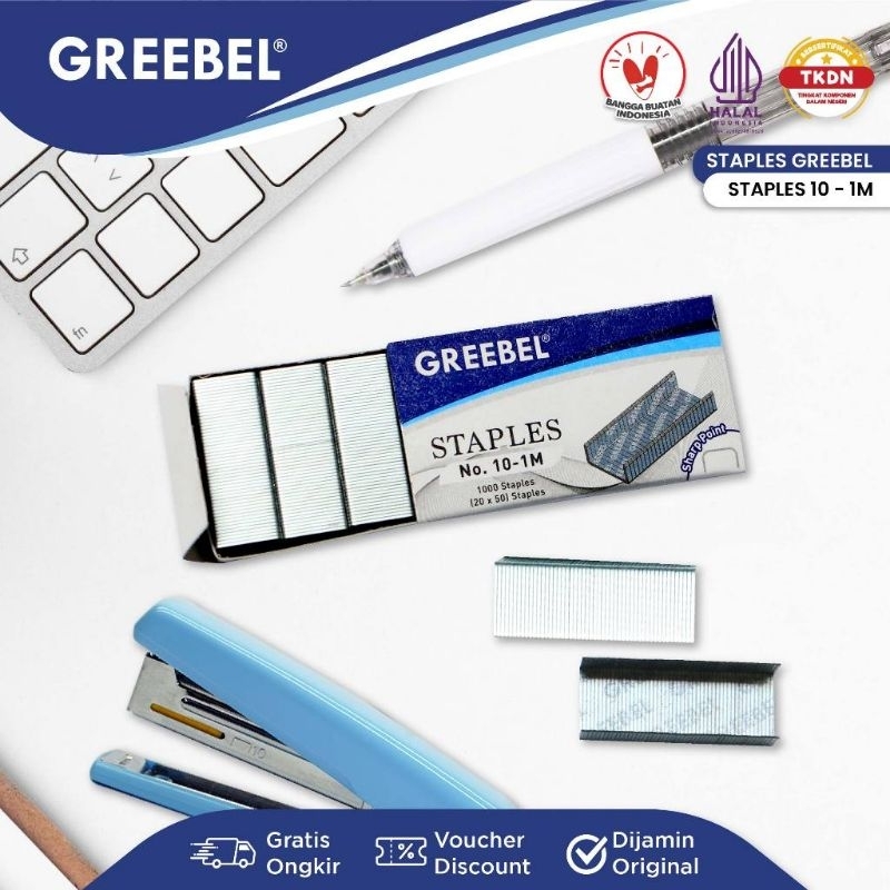 Jual GREEBEL STAPLES NO.10-1M / ISI STAPLER / GREEBEL REFILL STAPLER NO ...