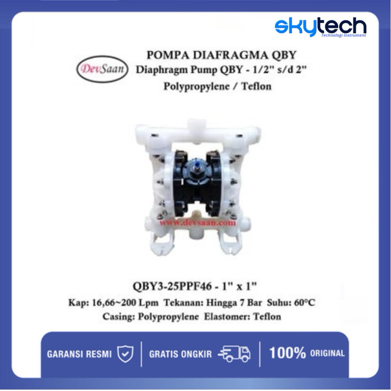 Jual Diaphragm Pump 1" QBY3-25PPF46 Pompa Diafragma QBY | Shopee Indonesia
