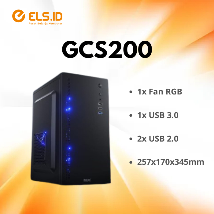 Jual Gamen GCS200 Casing PC Gaming USB 3.0 Fan RGB | Shopee Indonesia