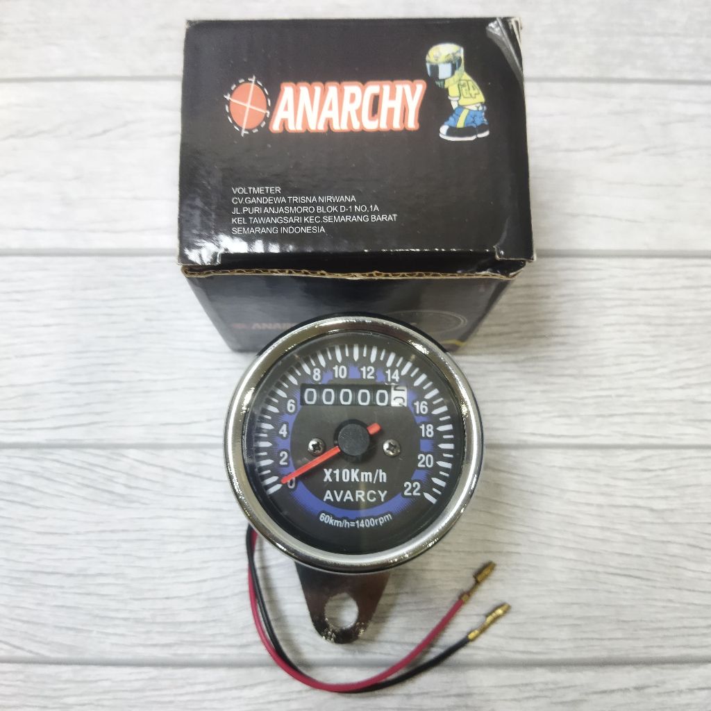 Jual Speedometer Bulat Chrome Universal Kilometer Analog Gauge Bulat ...