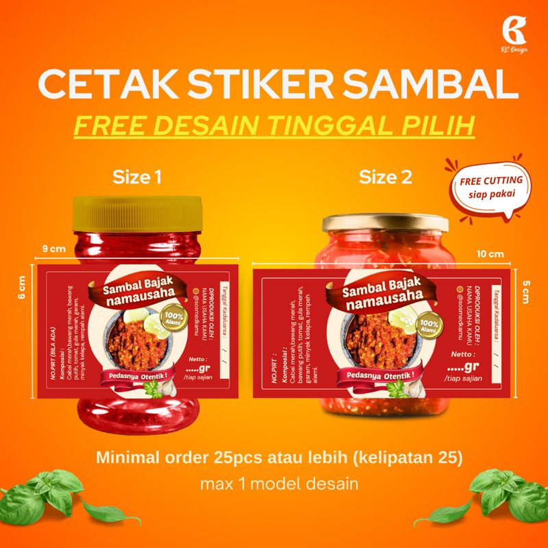 Jual Stiker Sambal | Sticker Custom | Sticker Cutting | Sticker Label ...