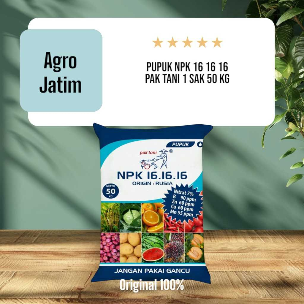 Jual Pupuk NPK 16 16 16 Pak Tani 1 SAK BESAR - 50 KG | Shopee Indonesia