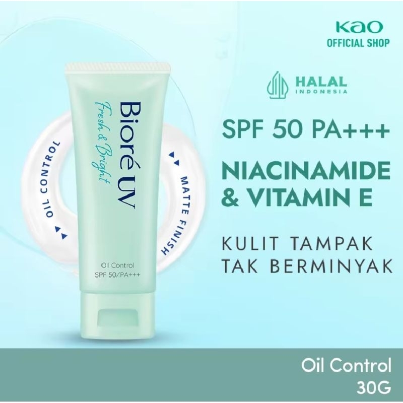 Jual [ Promo ] BIORE UV Fresh & Bright Oil Control Matte Sunscreen SPF ...