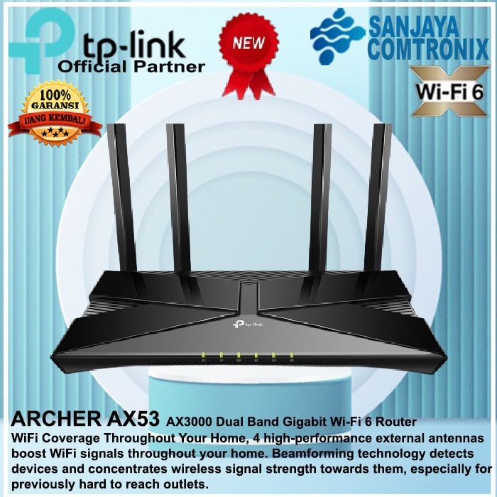 Jual TP-LINK TL-ARCHER AX53 AX3000 Dual Band Gigabit Wi-Fi 6 Router | Shopee Indonesia