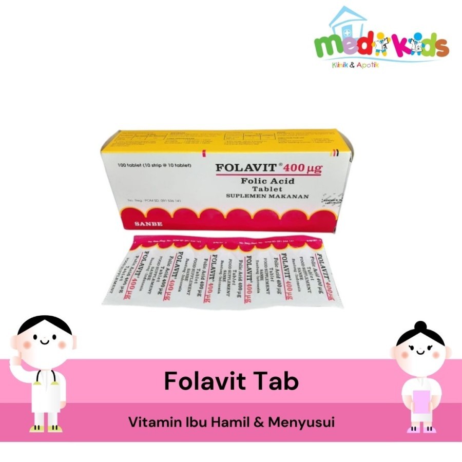 Jual Folavit Folic Acid 400 mcg Per Strip Ibu Hamil dan Menyusui ...