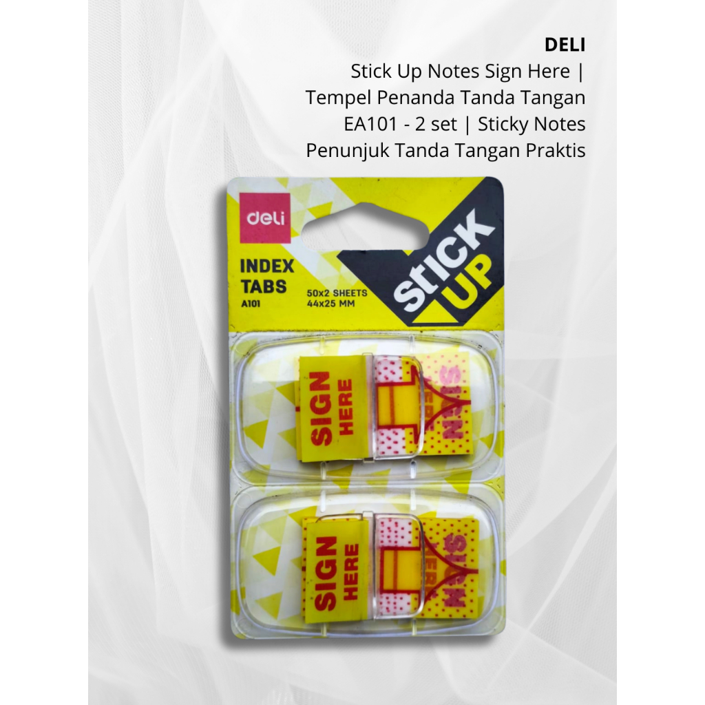 Jual DELI Stick Up Notes Sign Here | Tempel Penanda Tanda Tangan EA101 ...
